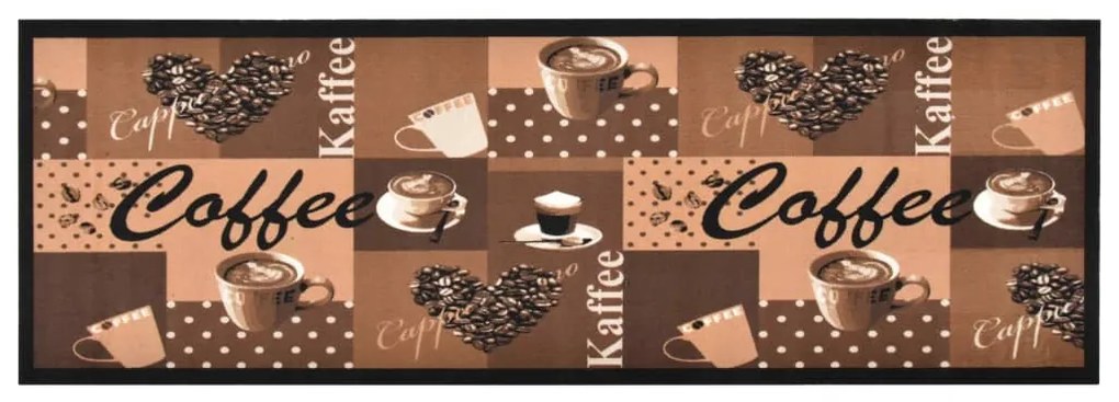 Kuchyňský koberec pratelný Coffee hnědý 60 x 300 cm