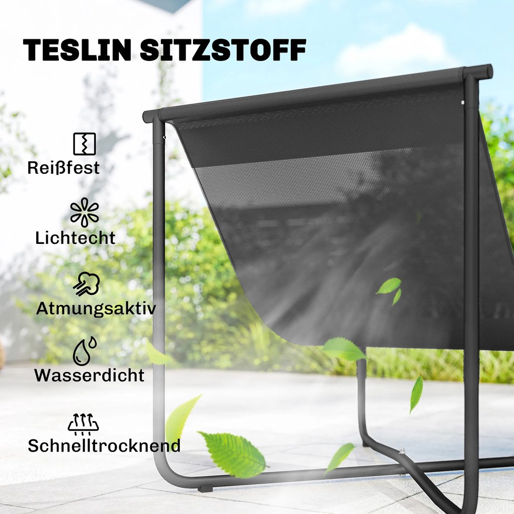 Lounge chair Outdoor Ergonomická zahradní židle s polštářem šetrným k pokožce Široký sedák Ocelový rám Tmavě šedá barva