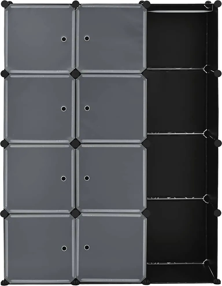Modulární skříň s 9 přihrádkami 109x36,5x143 cm černobílá 240497