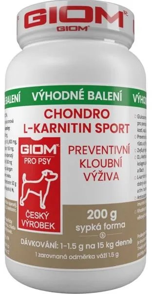 Giom S Chondro L-karnitin SPORT pro psy 200 g