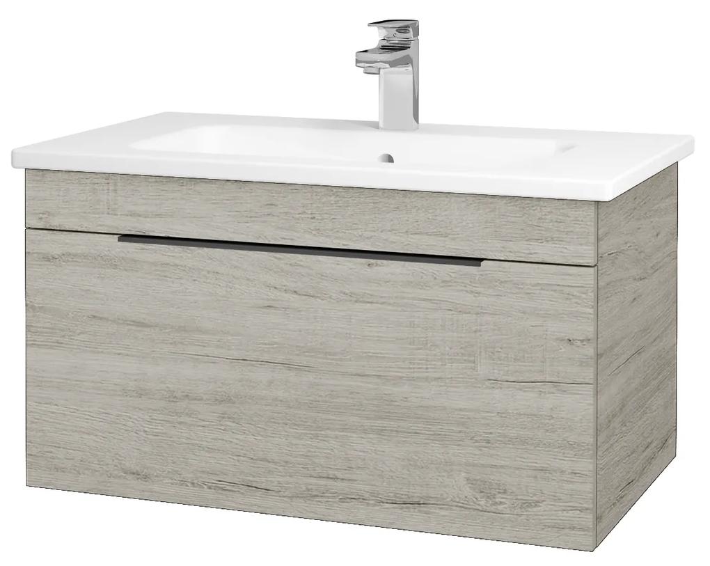 Dřevojas Koupelnová skříň ASTON SZZ 80 Varianta: N01 Bílá lesk / Úchytka T05 / D16 Beton tmavý