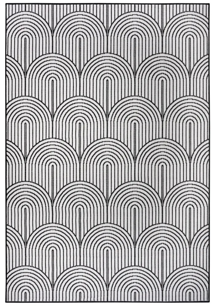 Hanse Home, Kusový koberec Pangli 105852 Black – na ven i na doma, 80x150, černobílá, chodba / předsíň