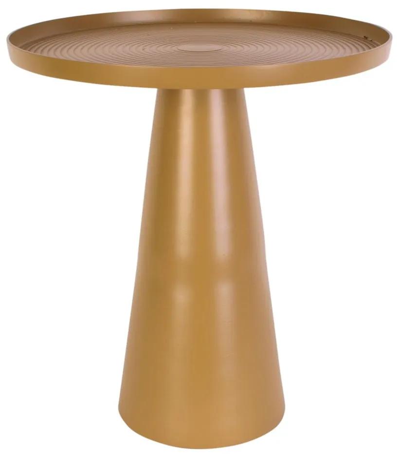 Hořčicově žlutý kovový odkládací stolek Leitmotiv Force, výška 43 cm