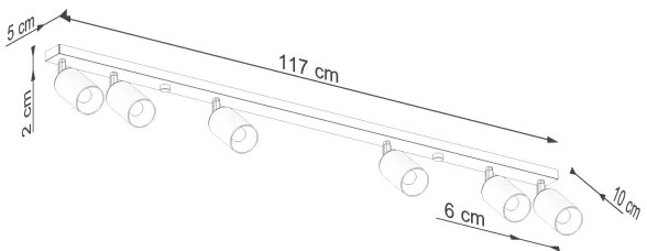 Sollux SL.1380 - Bodové svítidlo WINX 6xGU10/10W/230V černá/měď