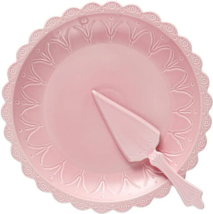 Set růžové formy na koláč a servírovací lopatky Ladelle Bake