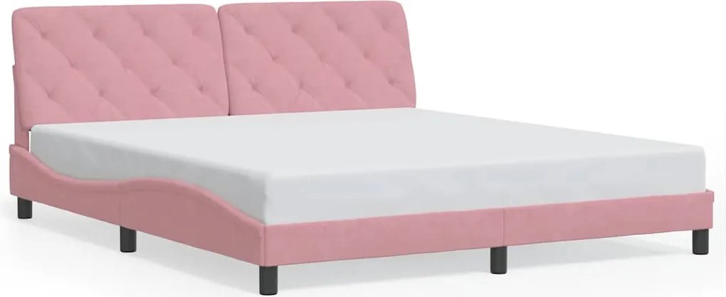 Rám postele bez matrace růžový 180x200 cm samet 3207940