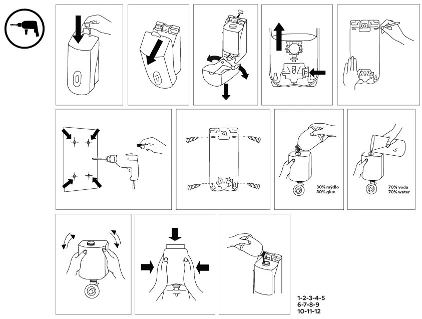 Nimco Zásobník dezinfekčního gelu nebo tekutého mýdla HP 9531-M-04