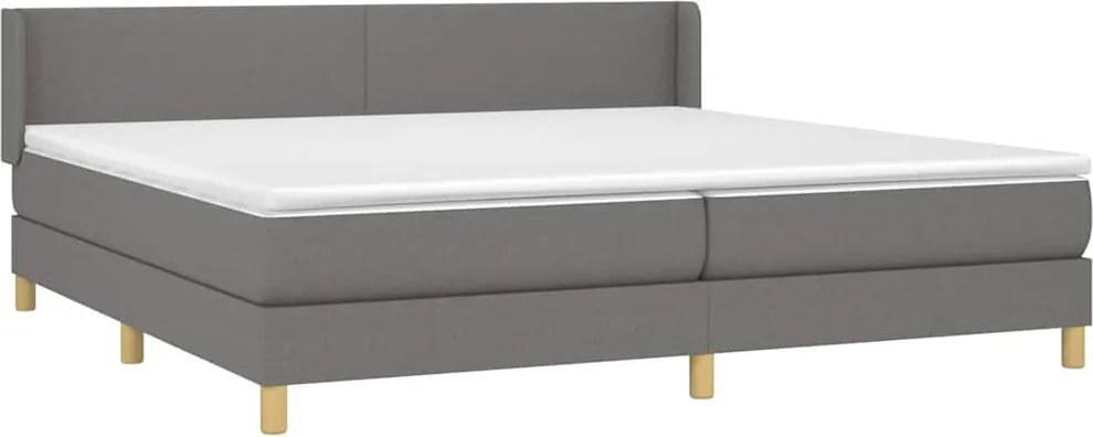 Box spring postel s matrací tmavě šedá 200x200 cm textil 3130138