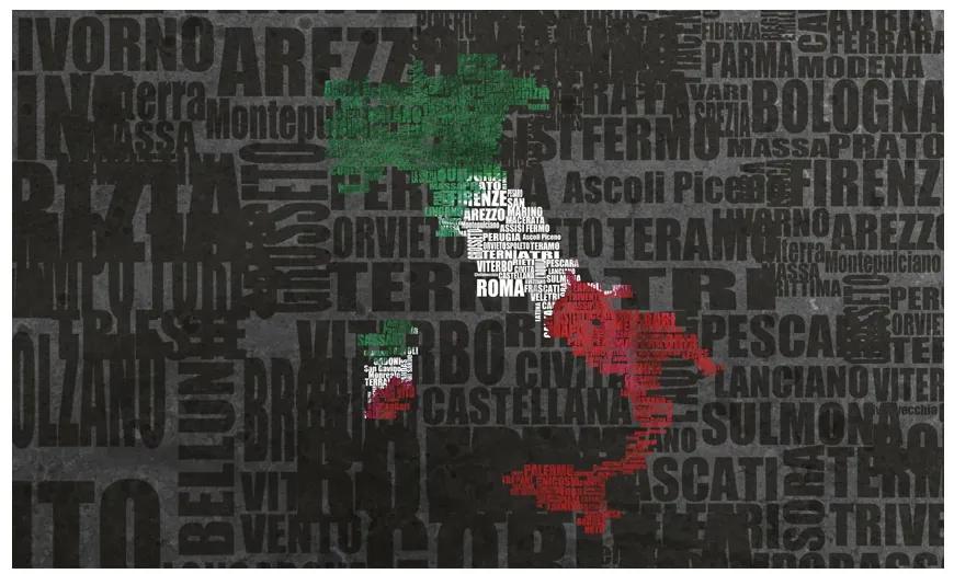 Fototapeta - Text map of Italy