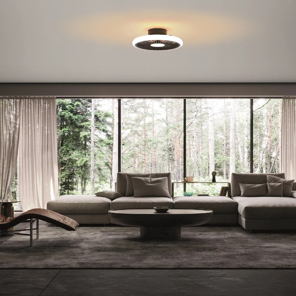 Mantra 8232 Turbo, ventilátor se svítidlem LED 55W 2700-5000K a dálkovým ovladačem, černá, průměr 51,2cm