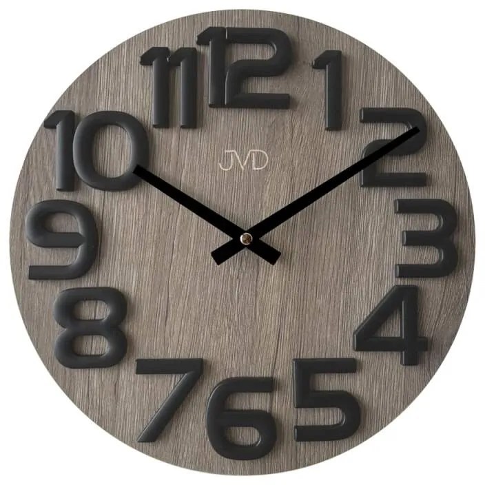 JVD Luxusní dřevěné nástěnné designové hodiny JVD HT134.1