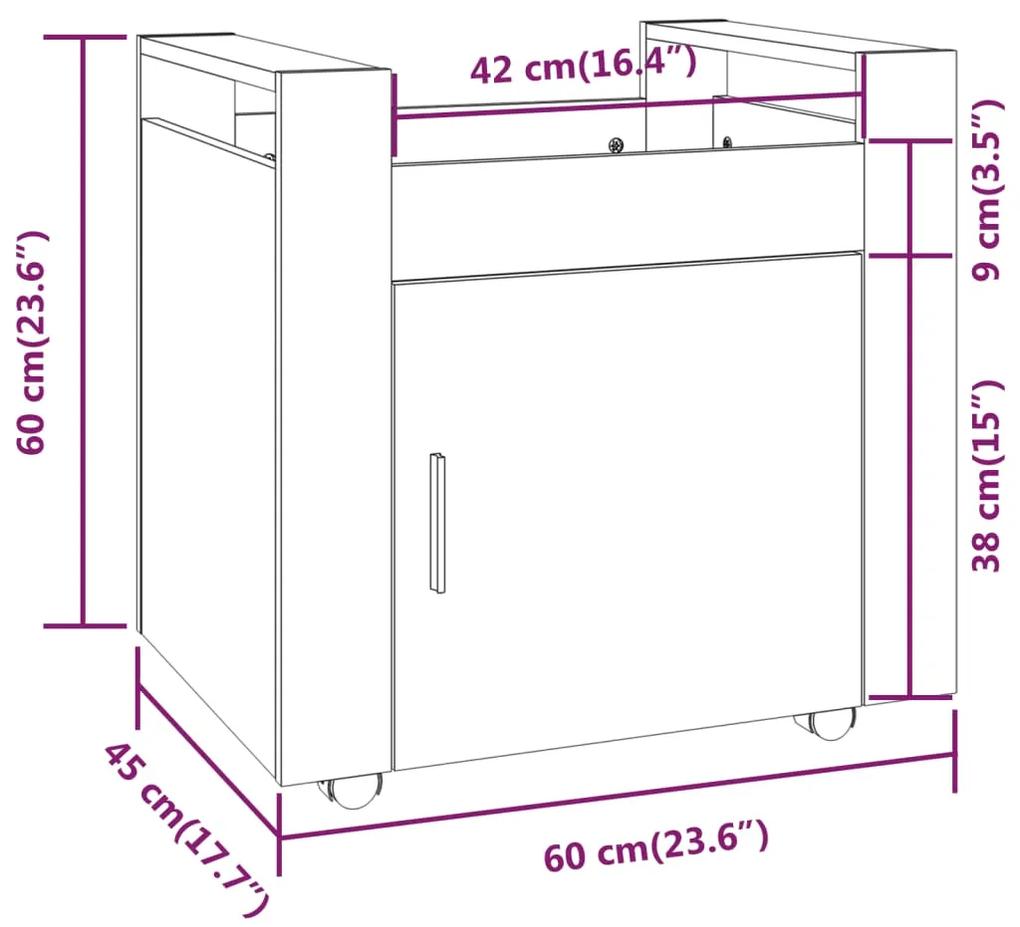Kancelářský kontejner černý 60 x 45 x 60 cm kompozitní dřevo - Default Title