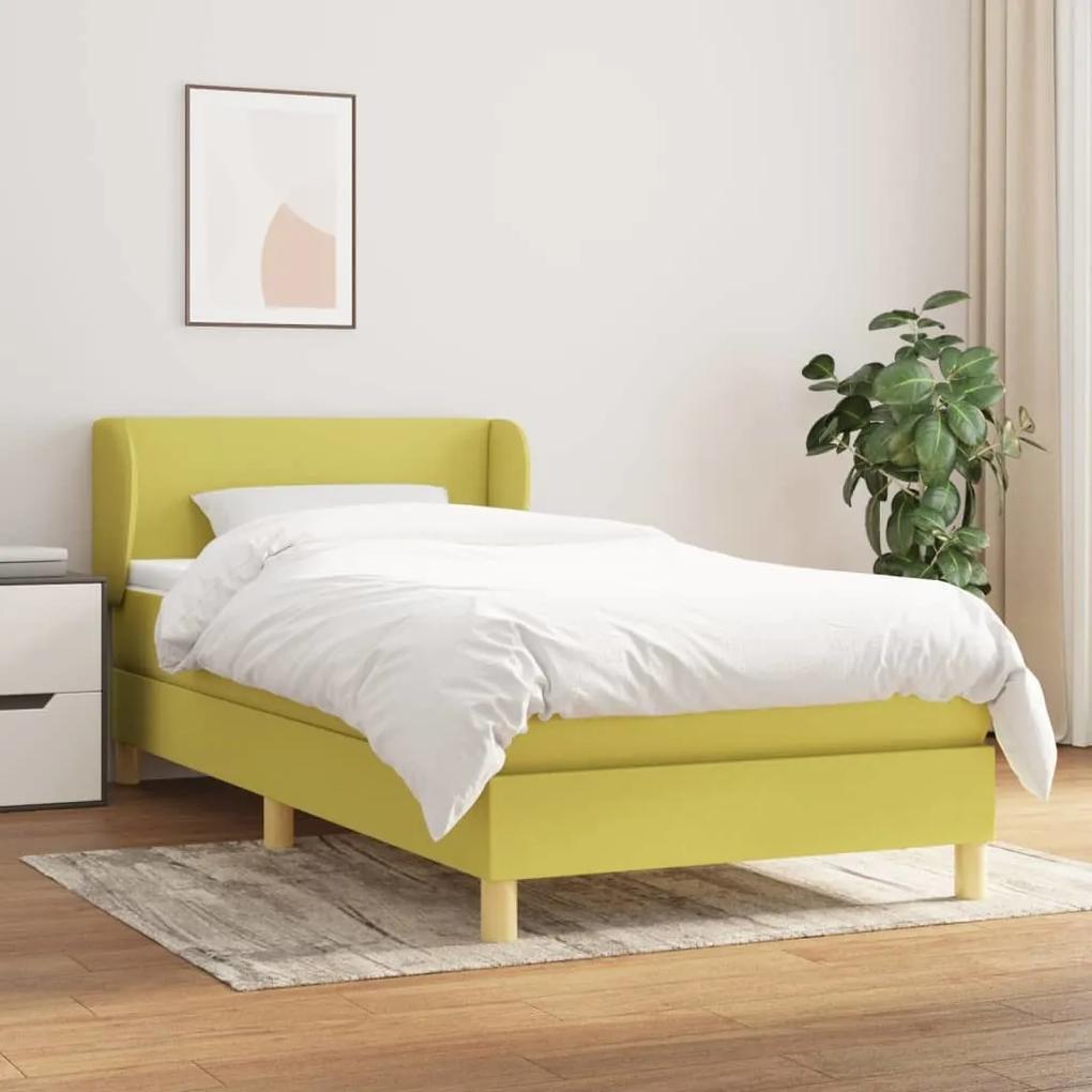 vidaXL Box spring postel s matrací 100 x 200 cm textil [3126621] Barva: tmavě hnědá
