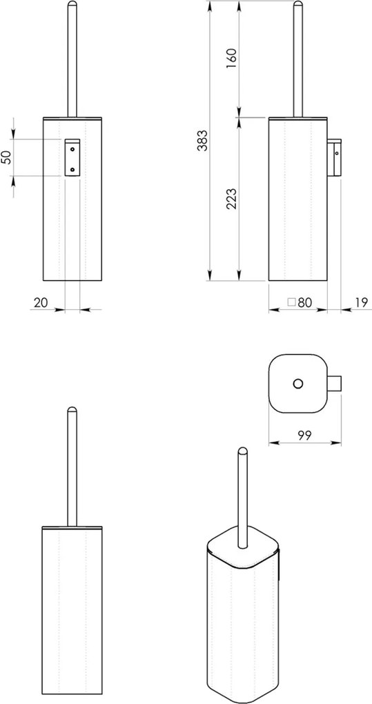 Gedy Gedy, FLORI WC kartáč závěsný, chrom, 32330313