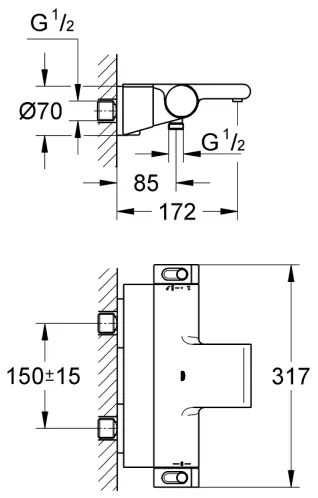 GROHE 34464001 - Termostatická vanová baterie GROHTHERM 2000 DN 15 lesklý chrom