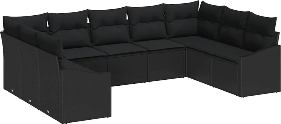 Set pohovek 9 ks Černá polyratan 3346883