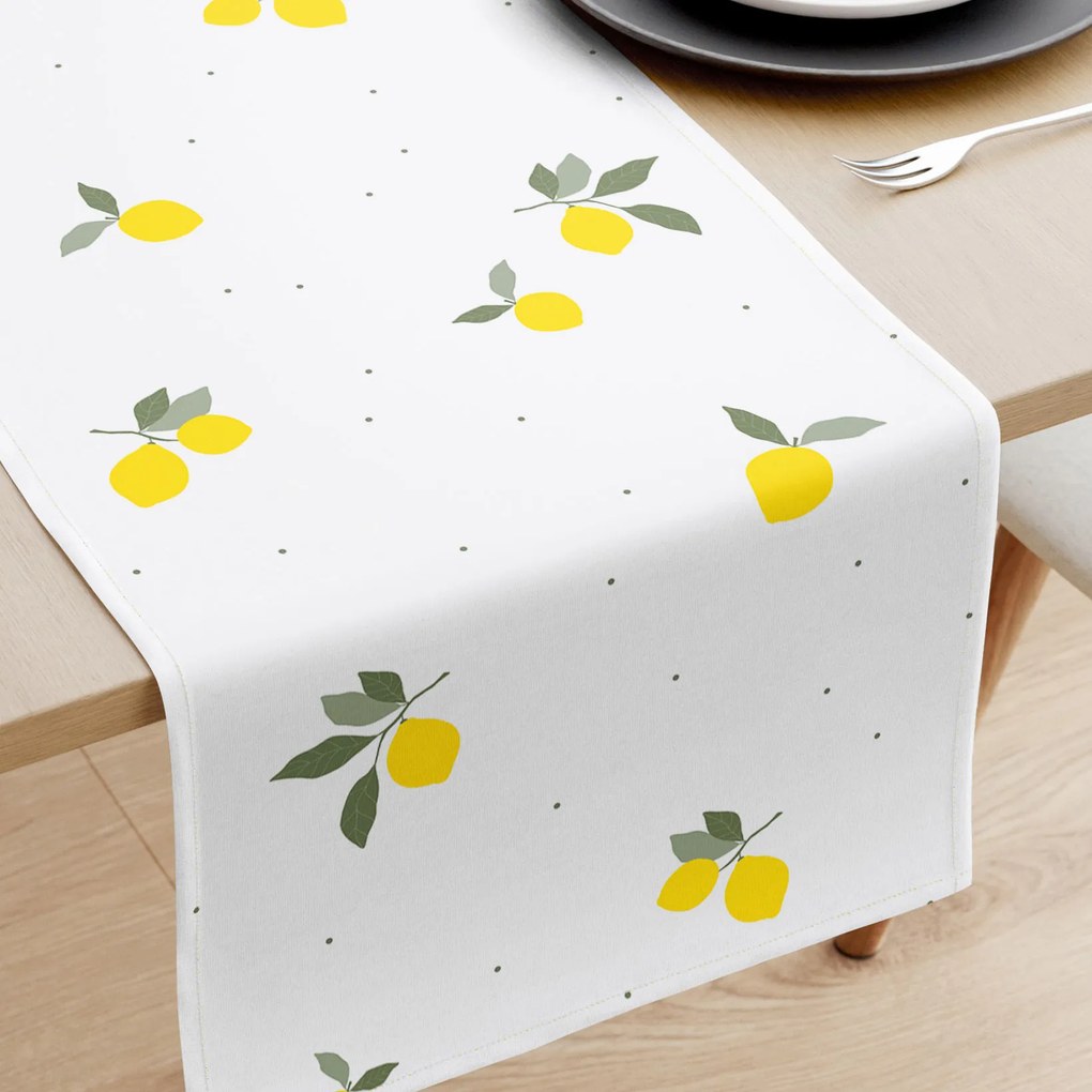 Goldea běhoun na stůl 100% bavlněné plátno - citrony 50x160 cm