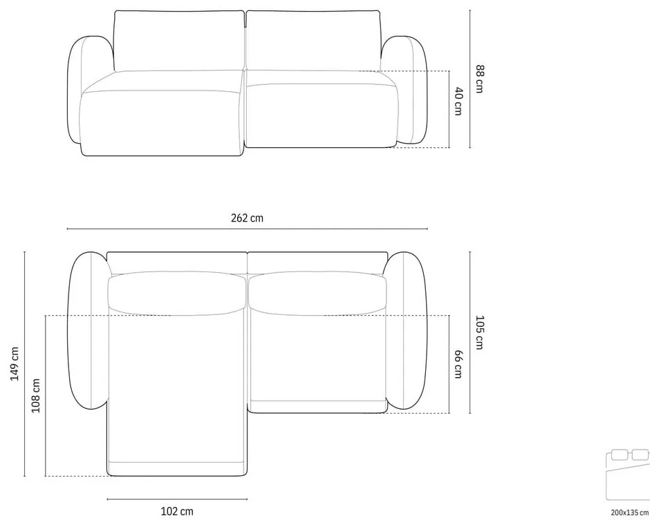 Šedomodrá sametová rozkládací/s úložným prostorem rohová pohovka Tonale – Cosmopolitan Design