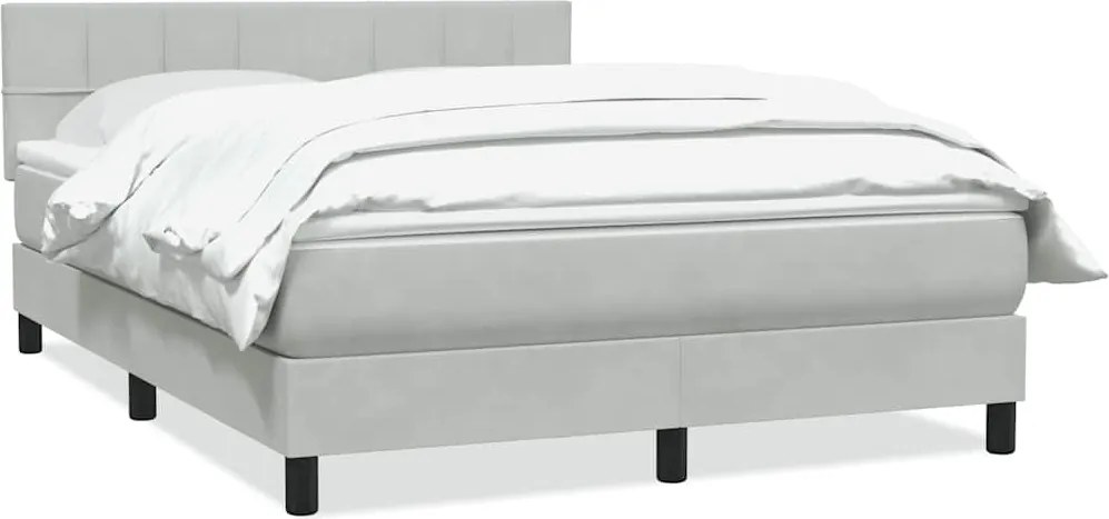 Box spring postel s matrací světle šedá 160x210 cm samet 3316215