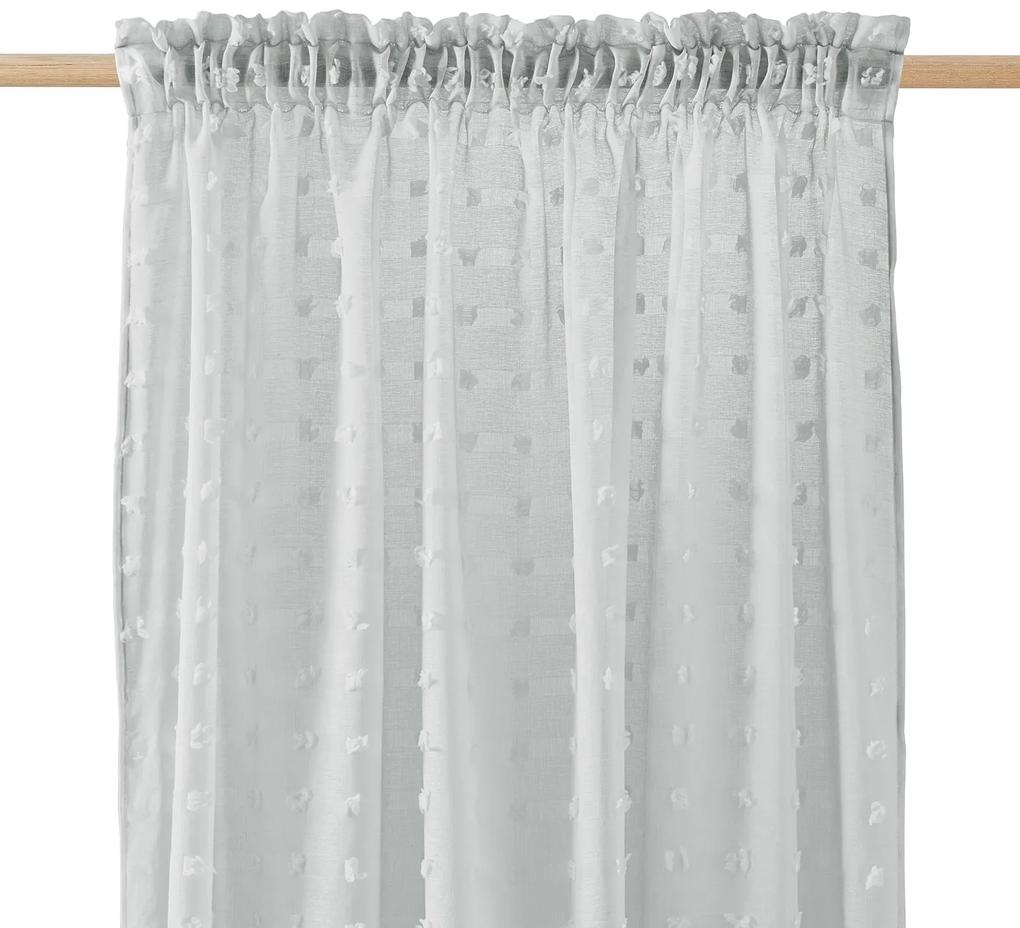 Room99 Záclona na pásce Casablanca Bílá Tečky Barva: Bílá, Velikost: 140 x 260 cm