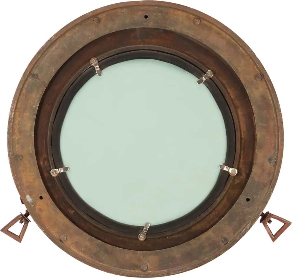 vidaXL Průzorové okénko se zrcadlem nástěnné Ø 38 cm hliník a sklo [357857]