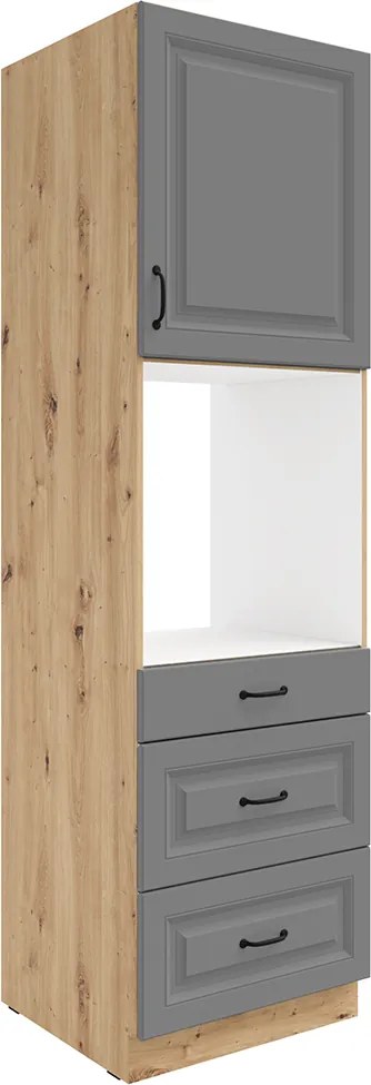 STILO ad | vysoká skříňka 60 DPS-210 3S 1F na vestavnou troubu | 60 cm | UNI dvířka | artisan/šedá