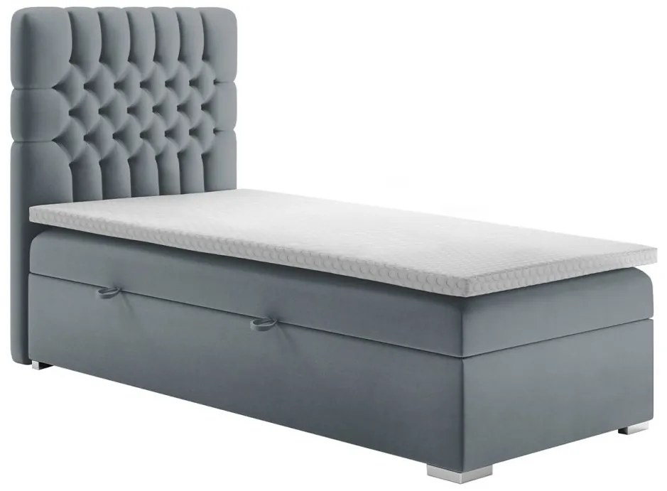 Luxusní jednolůžková postel MILANIA Černá 90x200 cm Levá