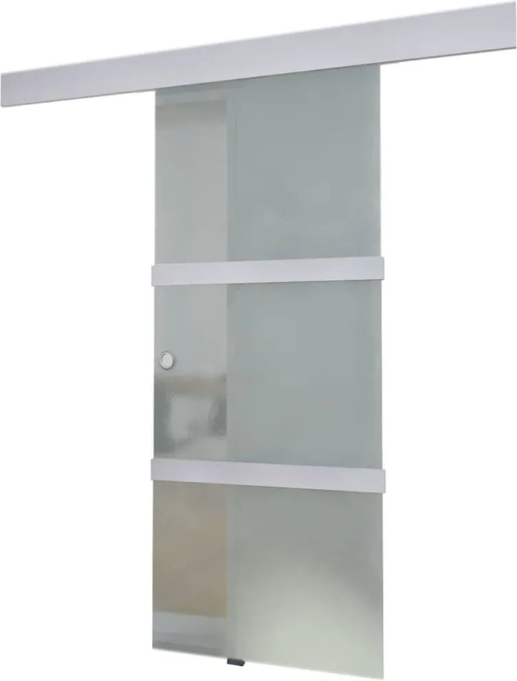 vidaXL Posuvné dveře sklo a hliník 178 cm stříbrné