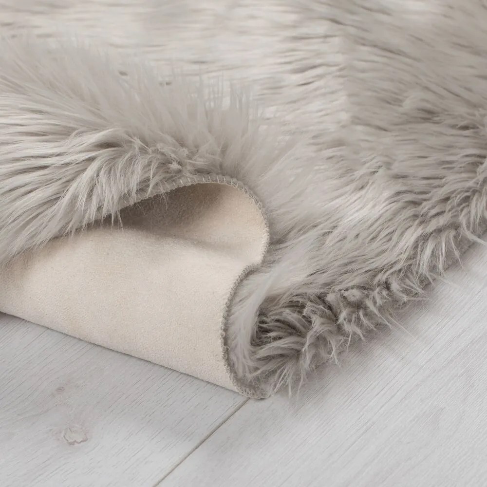 Flair Rugs koberce Kusový koberec Faux Fur Sheepskin Grey - 80x150 cm