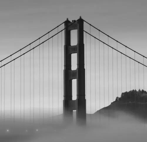 Luxusní vliesové fototapety San Francisco - černobílé, rozměr 279 cm x 270 cm
