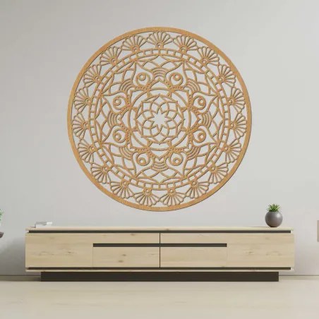 Dřevěná mandala harmonie – Elegantní dekorace na zeď I SENTOP HDF0176