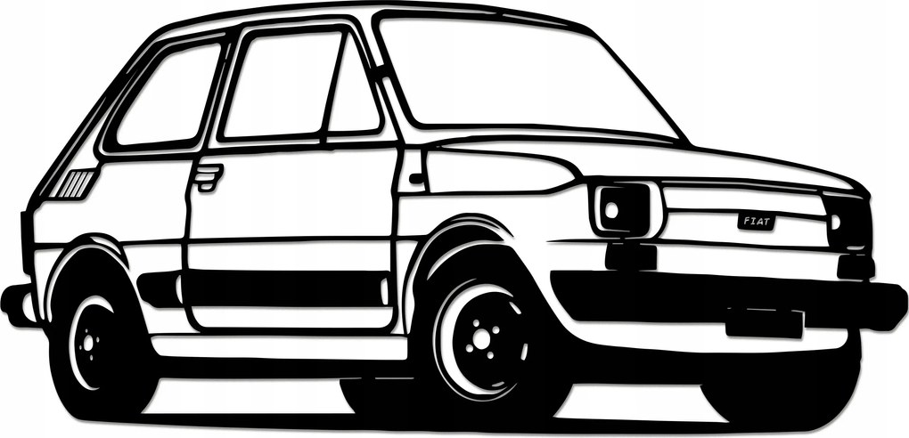 Fiat 126p Maluch Auto Dekorace Obraz 3D ozdoba na zeď 92 x 45 cm