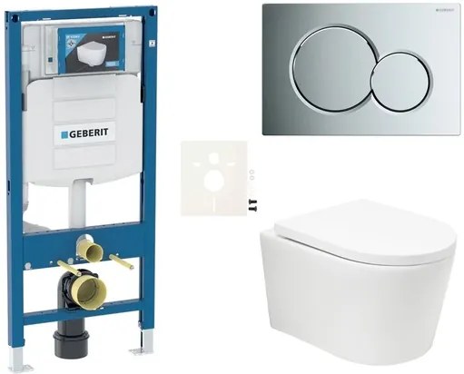 Závěsný WC set Geberit do lehkých stěn / předstěnová SAT BREVIS SIKOGESBRTORS01CR