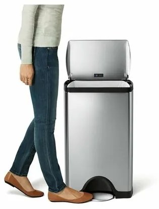 Simplehuman Obdélníkový pedálový koš 38 l, ocel