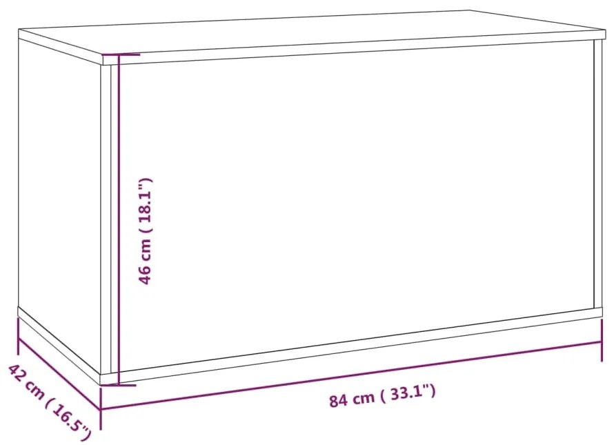 Úložná truhla Eraldo - 84x42x46 cm | kouřový dub