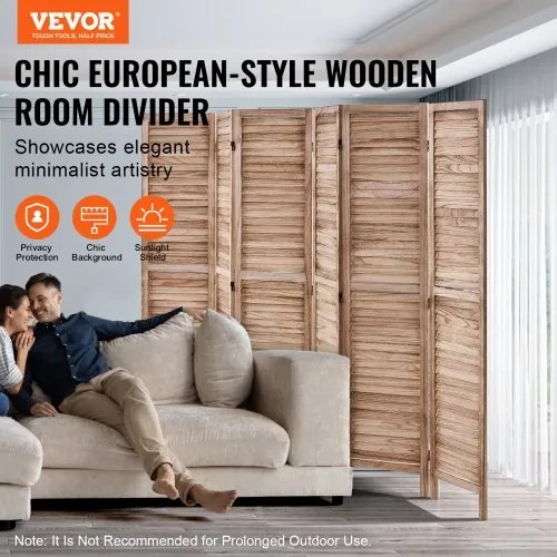 Přenosná dřevěná dělicí příčka 6 Panel pro oddělení místností