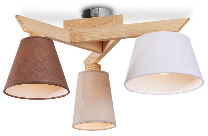Light for home - Dřevěný přisazený lustr 40088 "YOKE", 3x40W, E14, přírodní borovice