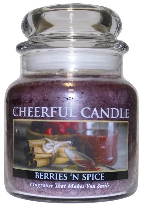 Cheerful Candle Vonná svíčka ve skle Lesní Plody a Koření - Berries'N Spice, 16oz