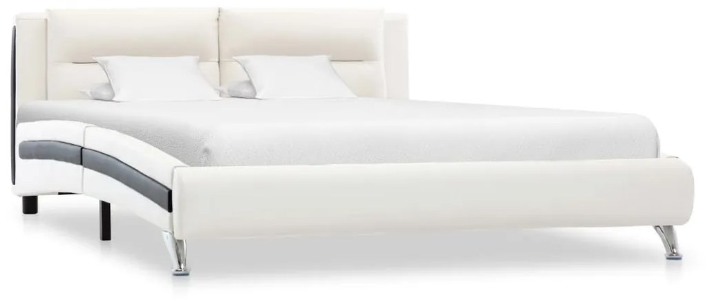 286843 vidaXL Rám postele bílý umělá kůže 120 x 200 cm
