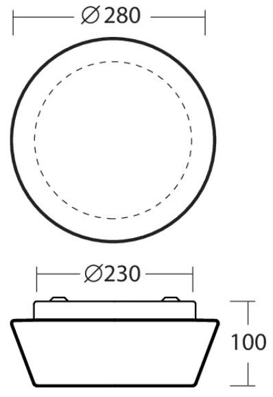 Osmont Crater 2, nástěnné/stropní svítidlo, 2x60W E27, prům.28cm, IP43