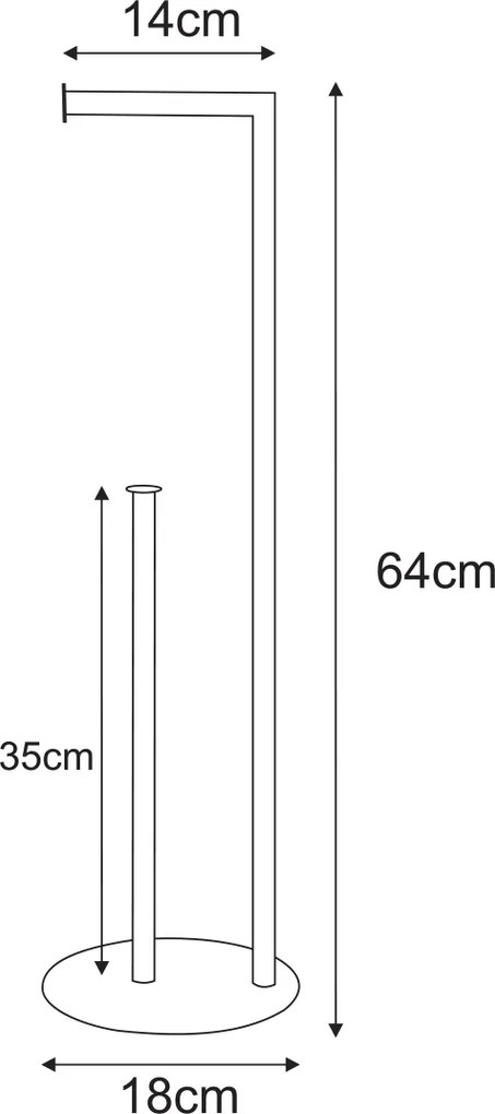 Stojan na toaletní papír PAPER STAND KS-46 černý 64 cm