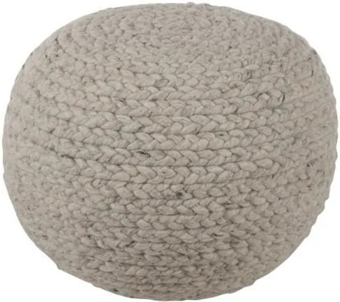 Pletený pouf  Wool Grey - Ø 50*30 cm