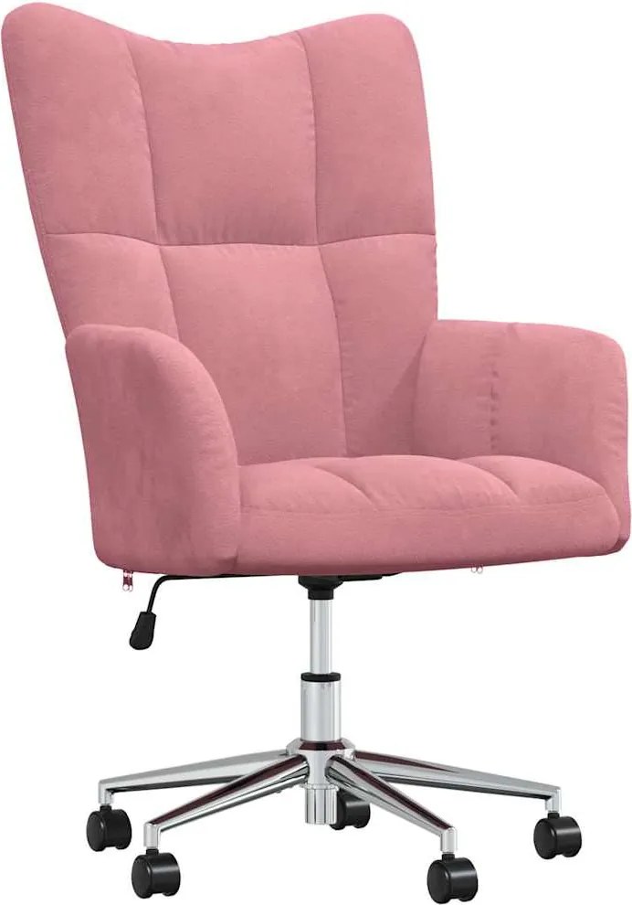 Relaxační křeslo růžové samet 328165