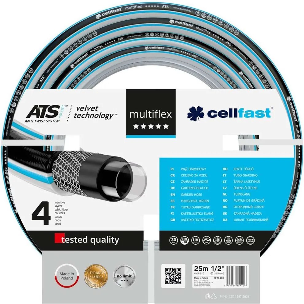 Zahradní Hadice Multiflex 3/4" 25 m Cellfast 4-vrstvá