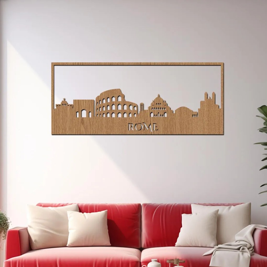 Dřevěná dekorace na zeď ŘÍM Zvolte rozměr (cm): 80x23, Zvolte barvu dekoru: Dub Sonoma