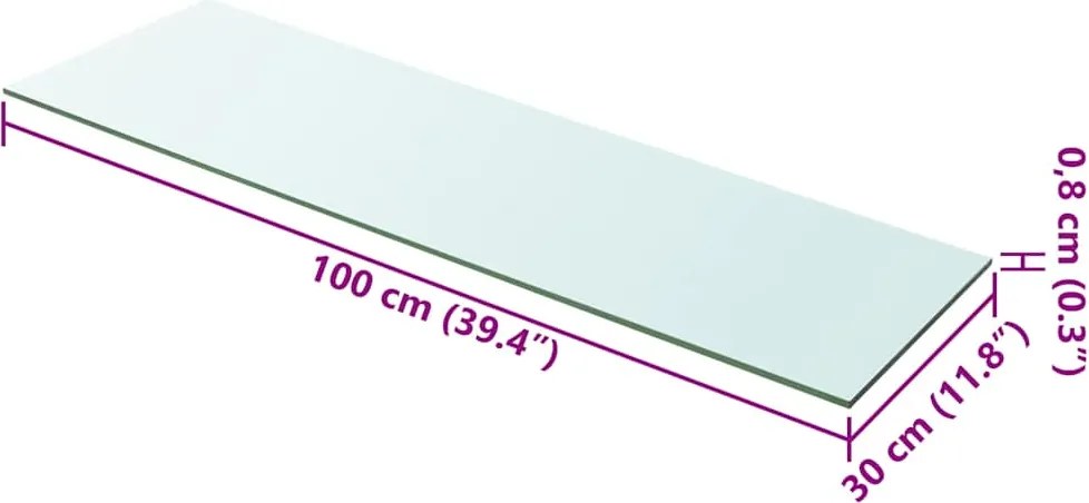 Policová deska sklo čiré 100x30 cm 243846