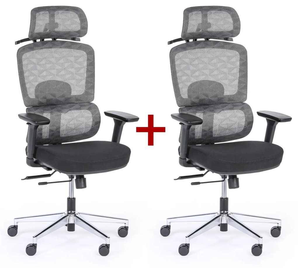 Kancelářská židle JERRY 1+1 ZDARMA, šedá