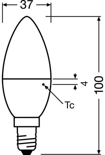 Antibakteriální LED žárovka E14 OSRAM LC CL B 4,9W (40W) neutrální bílá (4000K), svíčka