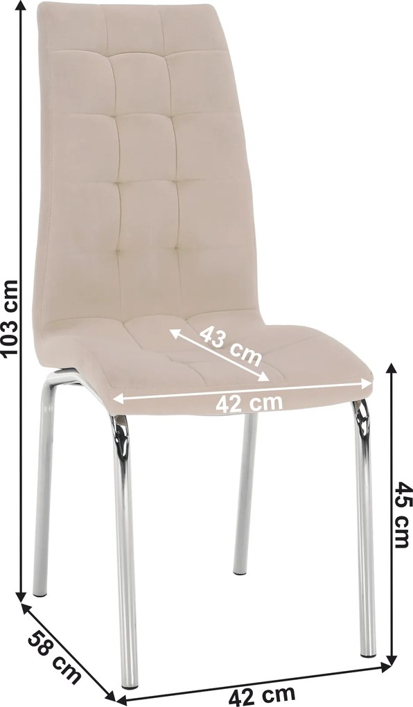 Jídelní židle, béžová Dulux / chrom, GERDA NEW