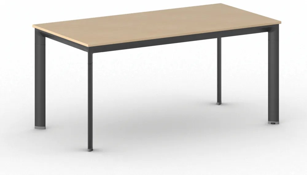 Jednací kancelářský stůl PRIMO INVITATION, 160x80 cm, černá podnož, buk